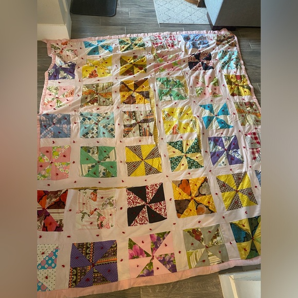 Handmade | Bedding | Colorful Patchwork Quilt For Repurposing And ...